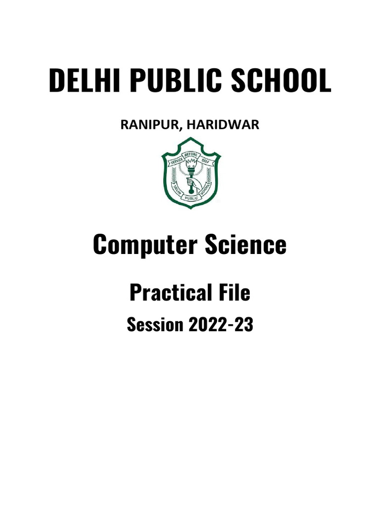 Practical File Computer Science 1 Pdf Chemistry Computer Programming