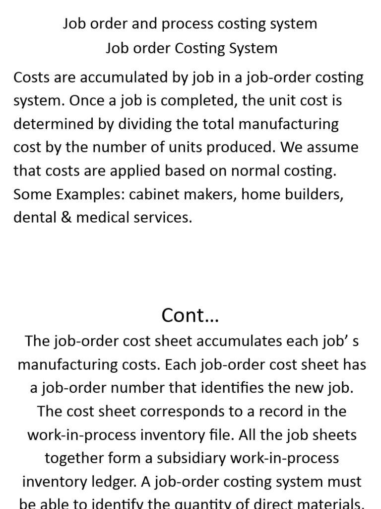 Job Order and Process Costing Overview | PDF | Cost Of Goods Sold ...
