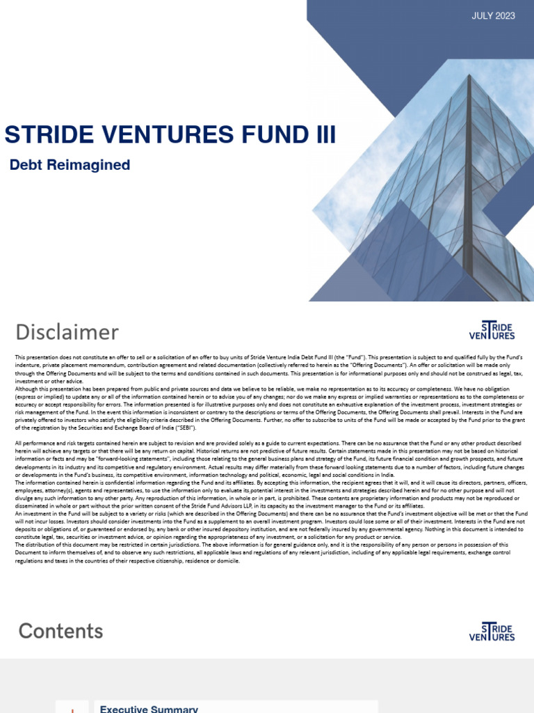 Stride Ventures Fund III Deck July 2023 - 230920 - 003934 | PDF | Venture Capital | Corporate ...