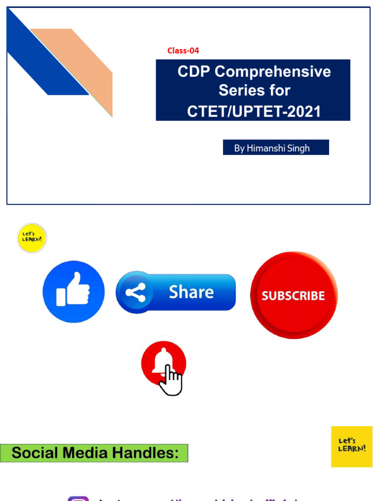 Cdp Comprehensive Class 04 Pdf Learning Behavior Modification