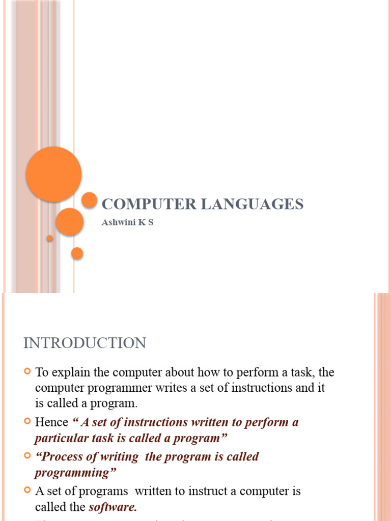 Chapter 1-Computer Languages | PDF | Programming | Computer Program