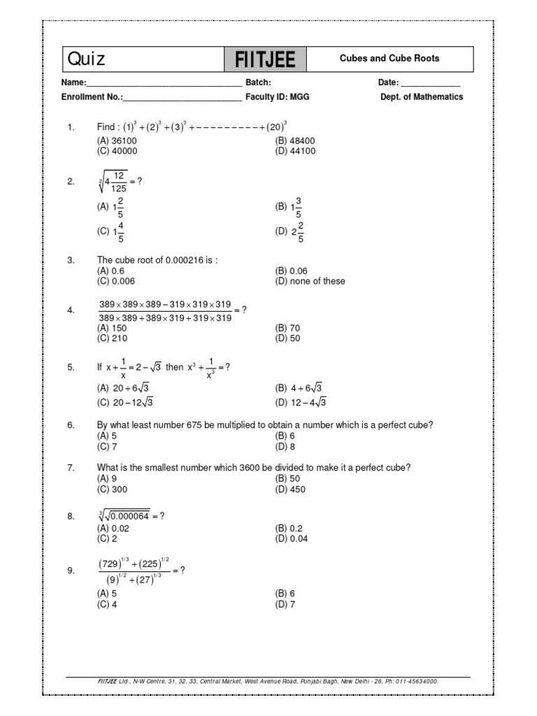 Cubes and Cubes Roots | PDF | Discrete Mathematics | Number Theory