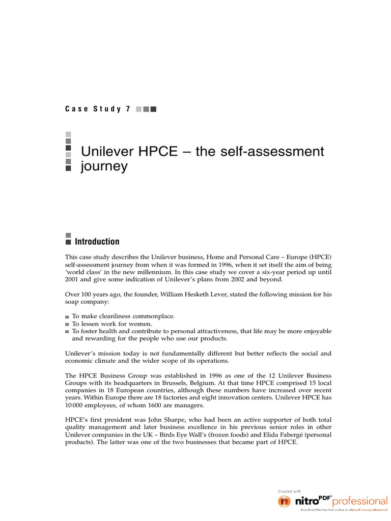 Unilever HPCE The Self Assement Journey | PDF | Language Arts & Discipline | Home & Garden