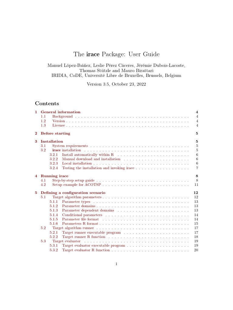 Irace Package | PDF | Command Line Interface | Parameter (Computer Programming)