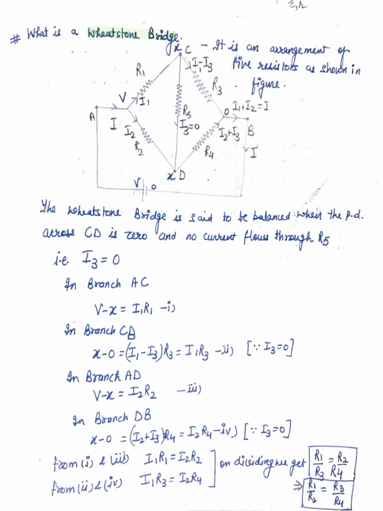 Wheatstone Bridge and Meter Bridge | PDF | Science & Mathematics