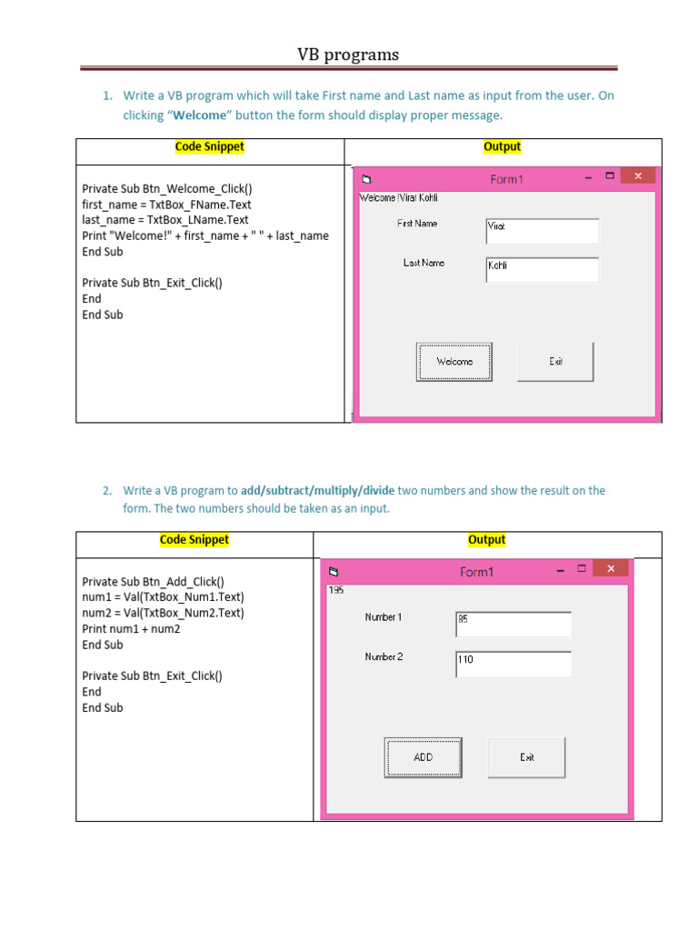 VB Progs | PDF | Computing | Computer Programming
