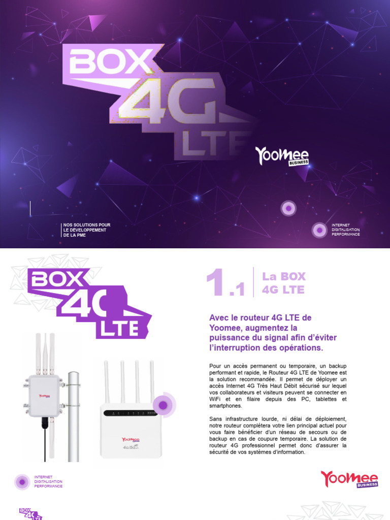 1.2. Yoomee Solutions de Connectivité - Box 4GLTE | PDF | 4G | l'Internet