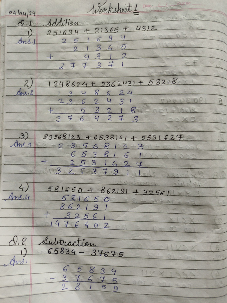 Maths CH 1 Class V | PDF