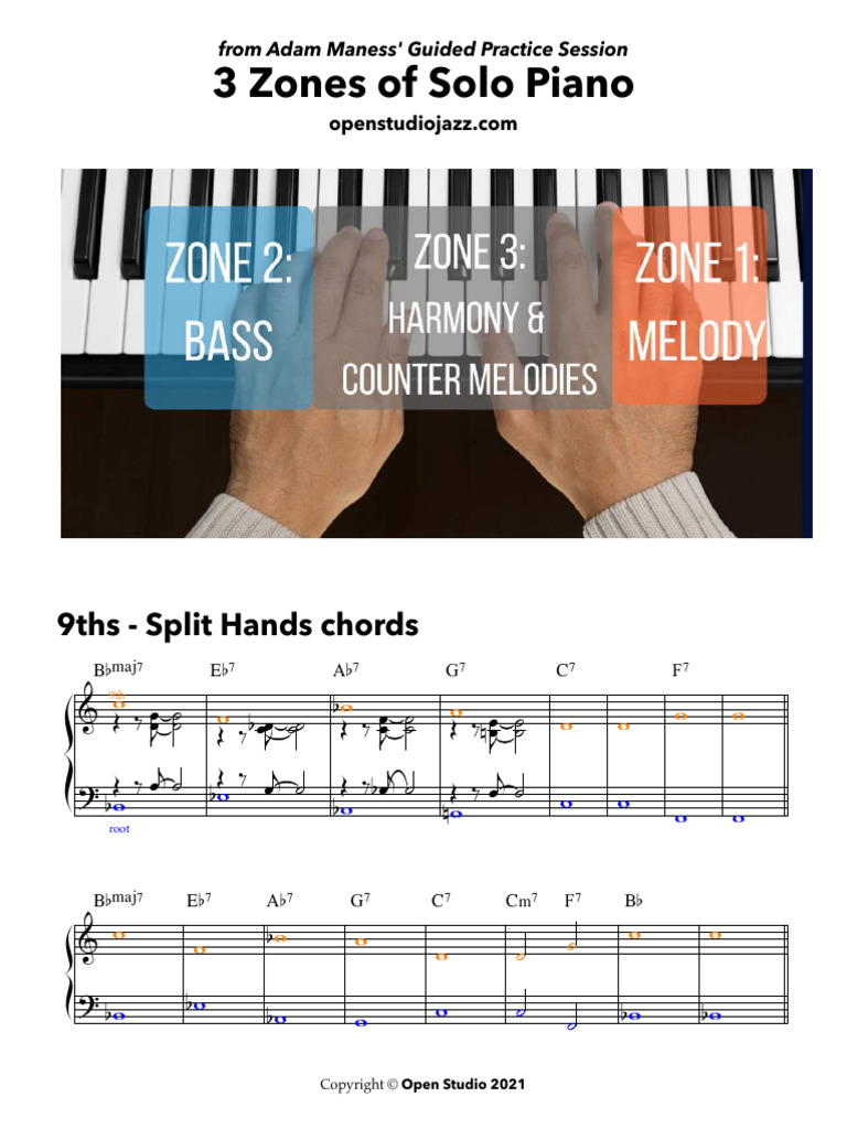 3 Zone Jazz Piano - Adam Maness | PDF
