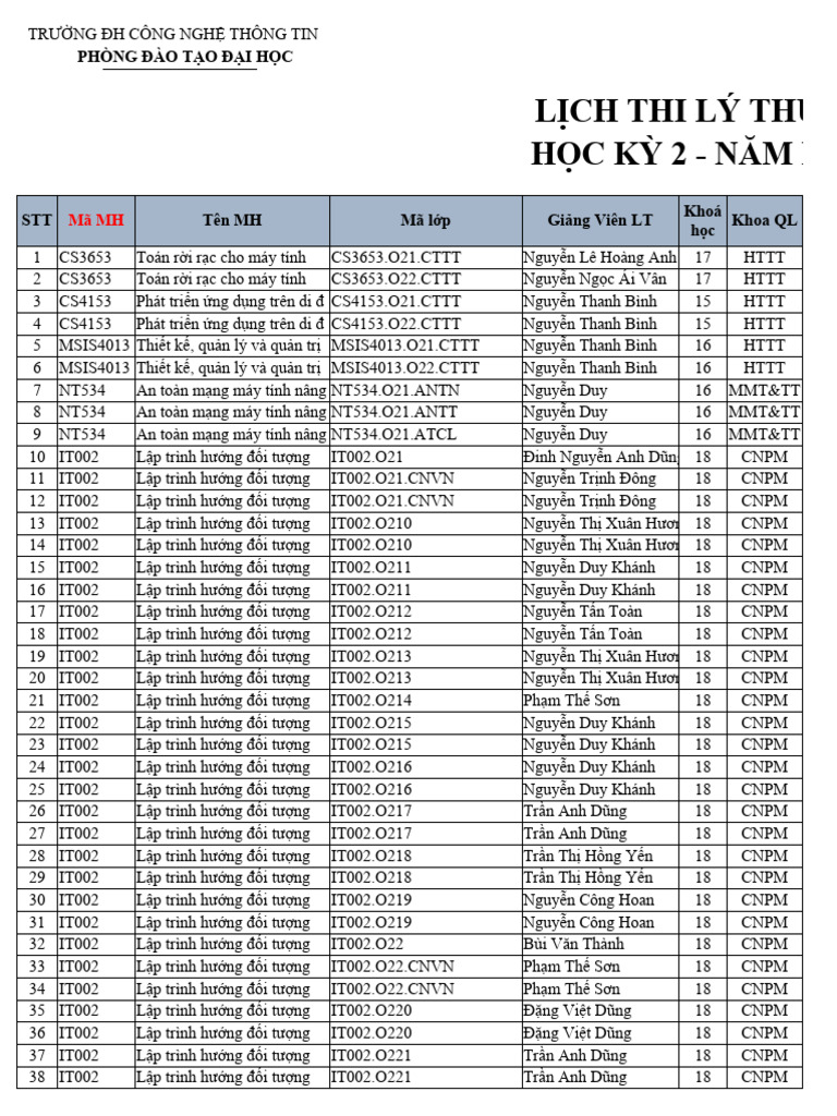 Lichthi Dotthi 1 l2 hk2 nh2023 Thong Bao | PDF