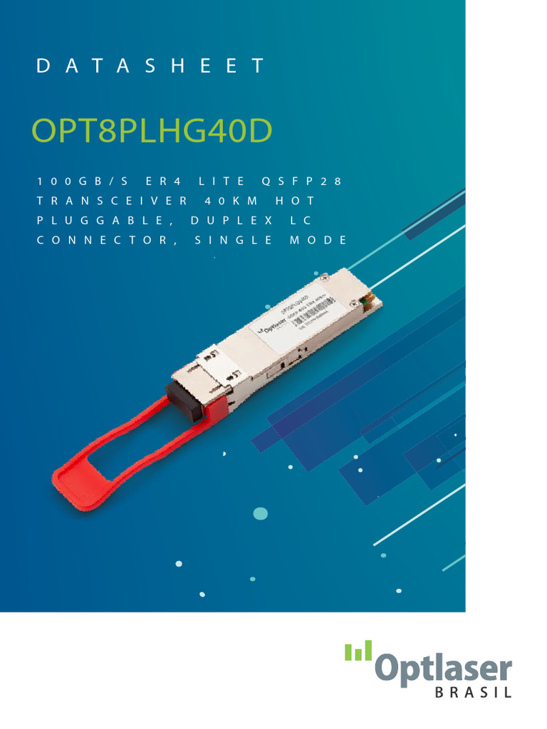 Datasheet 100G 40kmLITE | PDF | Optical Fiber | Computer Engineering