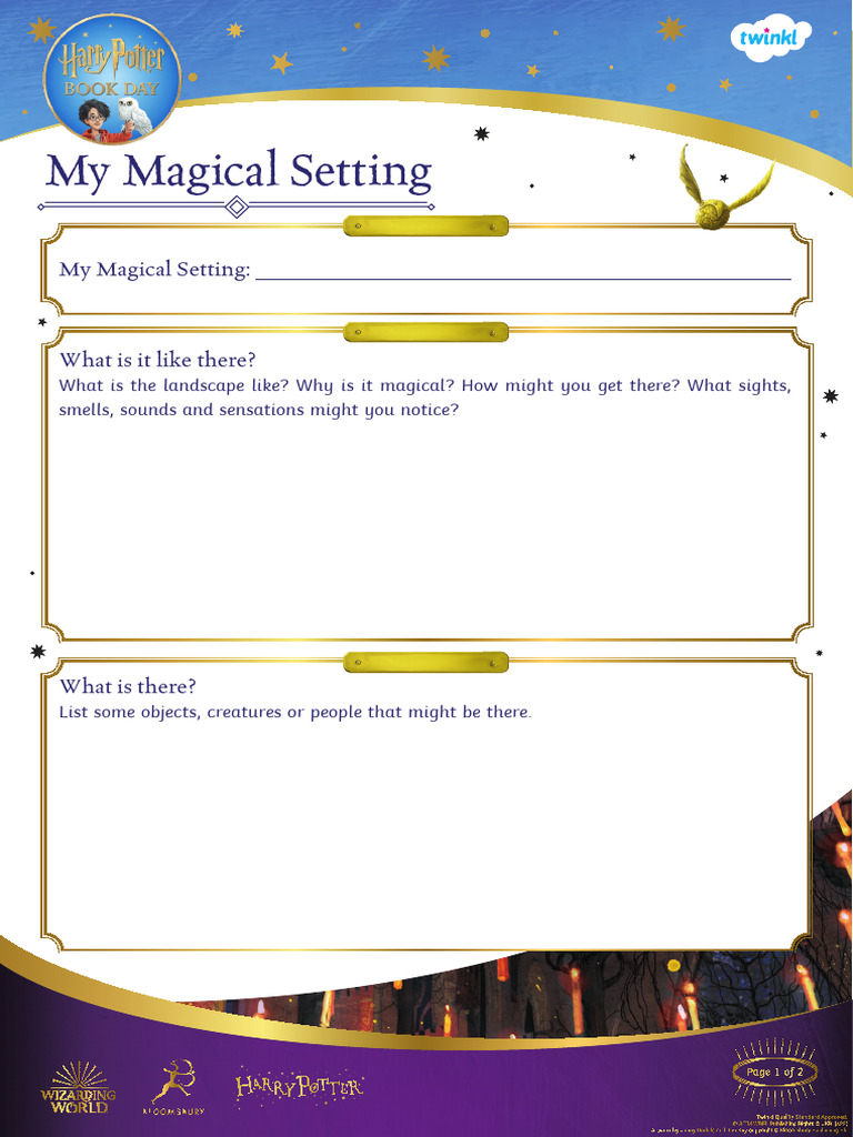 Harry Potter Virtual Lesson Magical Settings Lesson PowerPoint | PDF