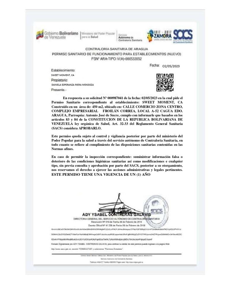 PERMISO SANITARIO PDF | PDF