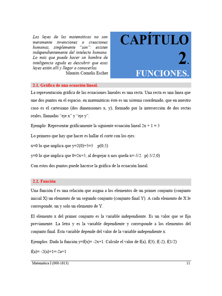 Unidad II Funciones I Parte-1 | PDF | Pendiente | Ecuaciones