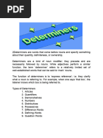 Class 9 Determiners Worksheet | PDF