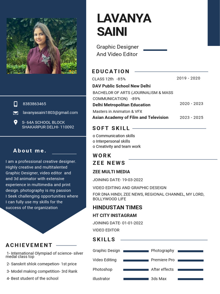 Blue and White Minimalist Professional Resume | PDF | Multimedia