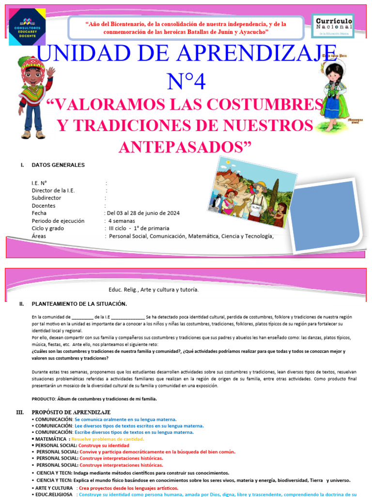 1ro Unidad de Aprendizaje 4 | PDF | Evaluación | Aprendizaje