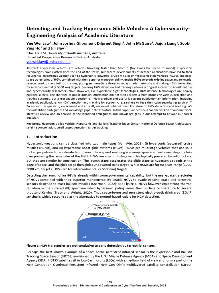 Hypersonic Glide Vehicle Detection Analysis | PDF | Radar | Kalman Filter