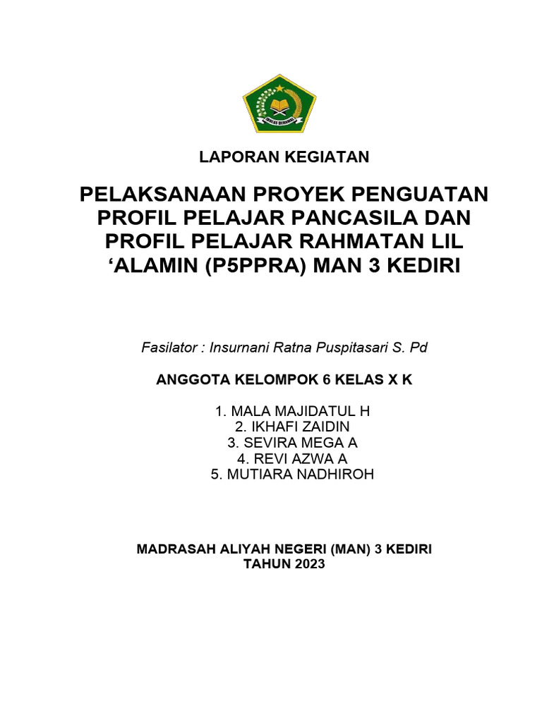 Laporan Kegiatan P5PPRA (Kel.6) | PDF