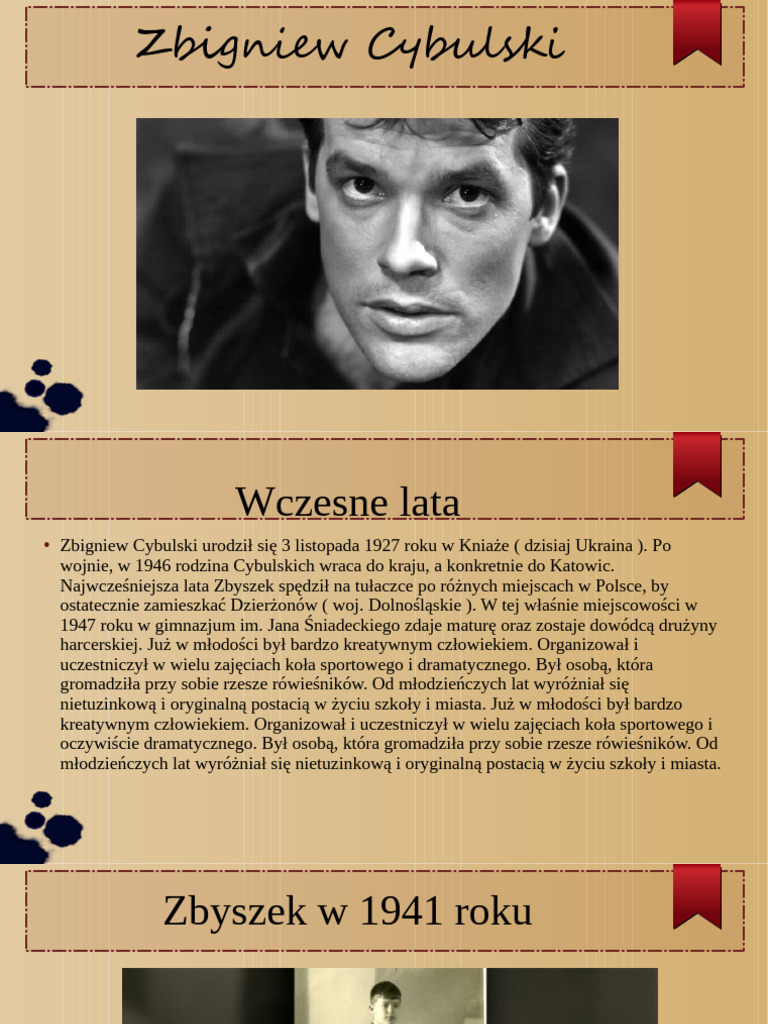 Zbigniew Cybulski Prezentacja | PDF