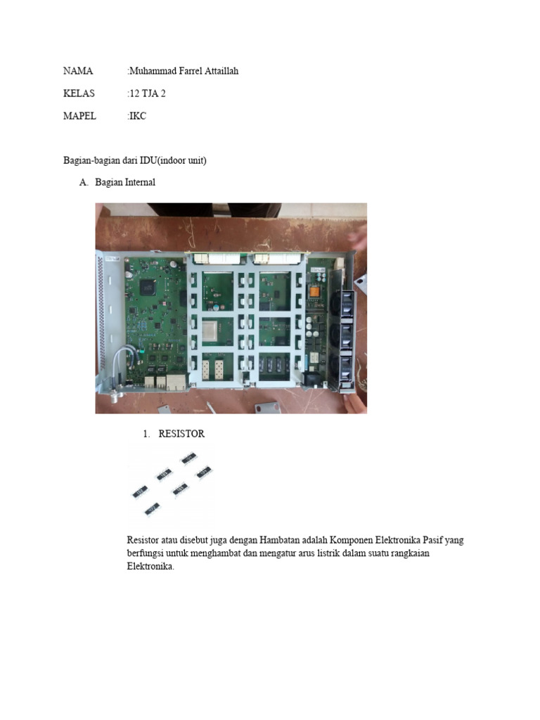 Komponen dan Fungsi Indoor Unit IDU | PDF | Komputer