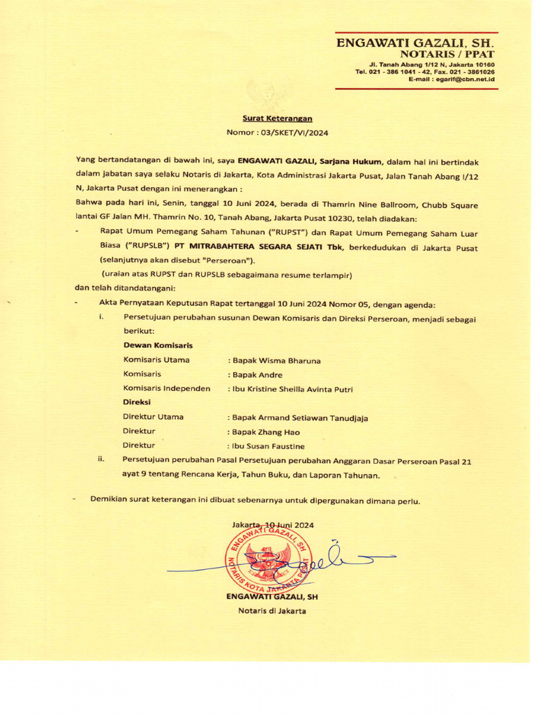 MBSS - Ringkasan Risalah - Risalah RUPS - 31660716 - Lamp2 | PDF