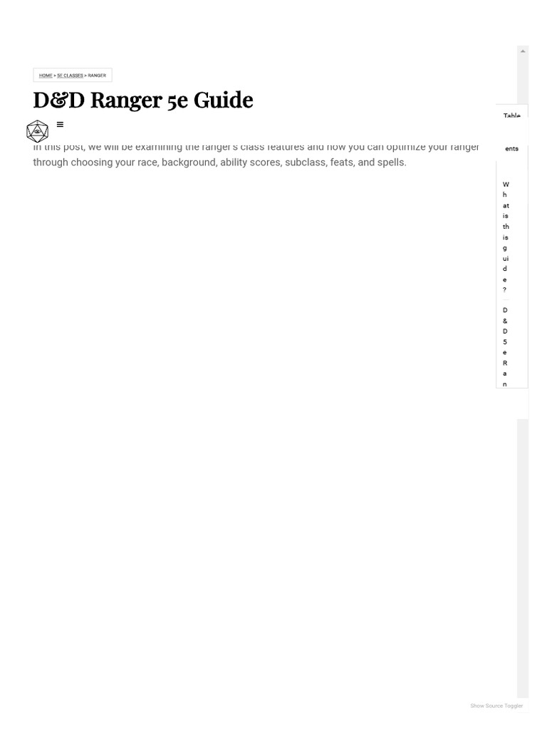 The DND 5e Ranger Guide (2022) - Arcane Eye | PDF | Dungeons & Dragons ...