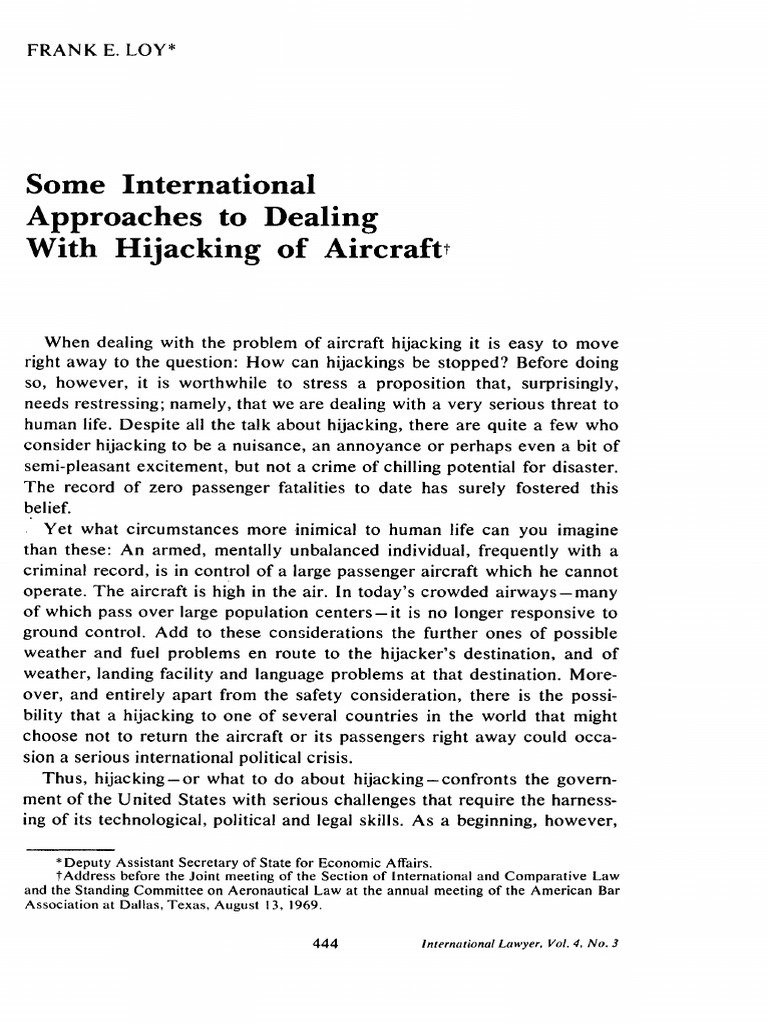 Hijacking | PDF | Aircraft Hijackings | Crime & Violence