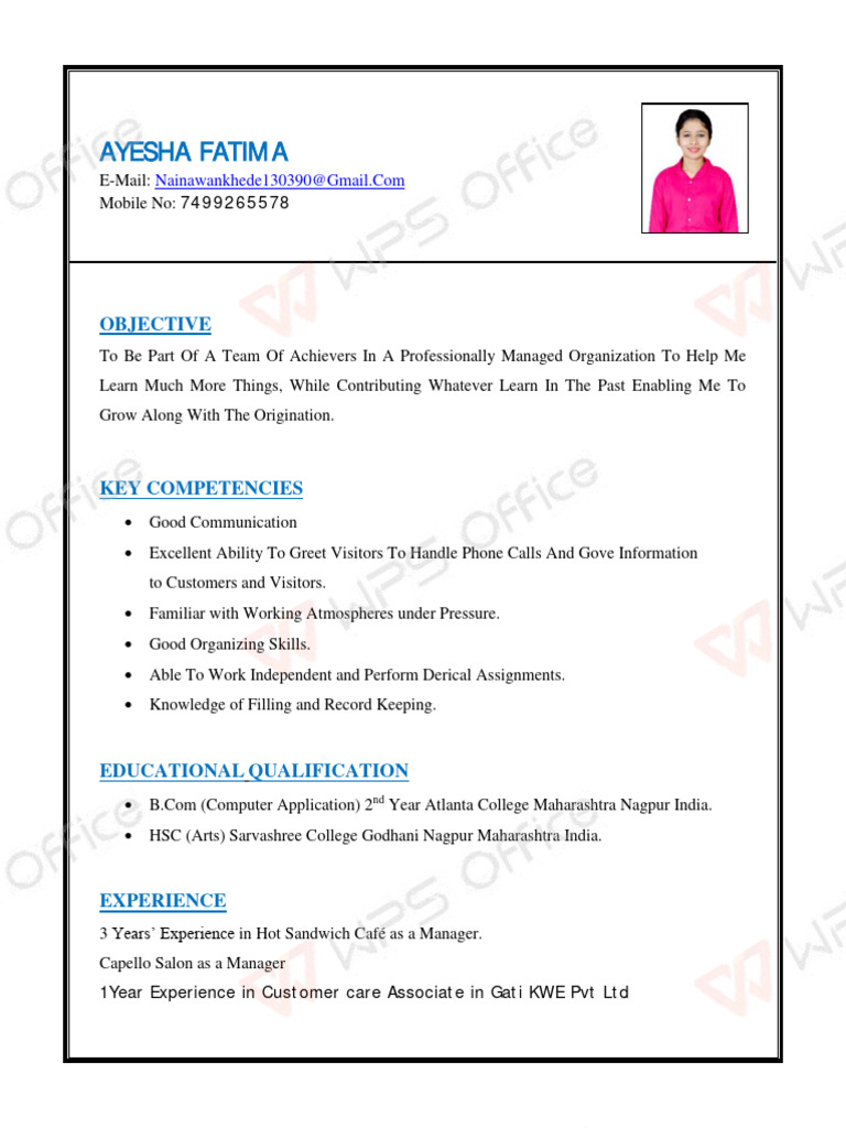 Resume Ayesha Fatimah | PDF