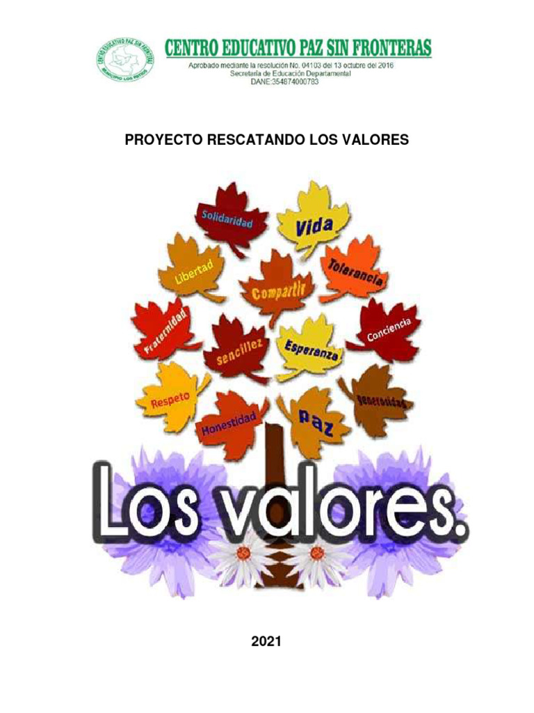 Proyecto de Educacion en Valores | PDF | Evaluación | Aprendizaje