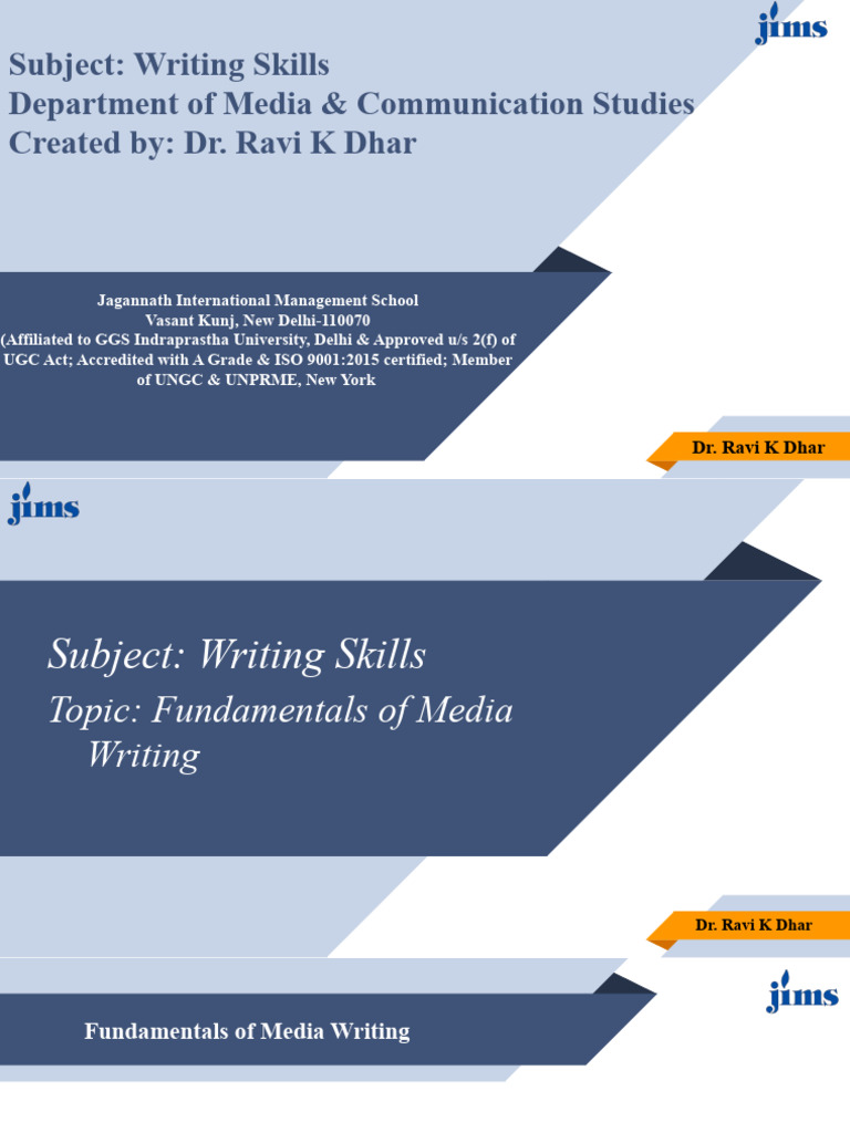 Writing Skills - 2 - Fundamentals - of - MediaWriting | PDF | Human Communication | Cognition