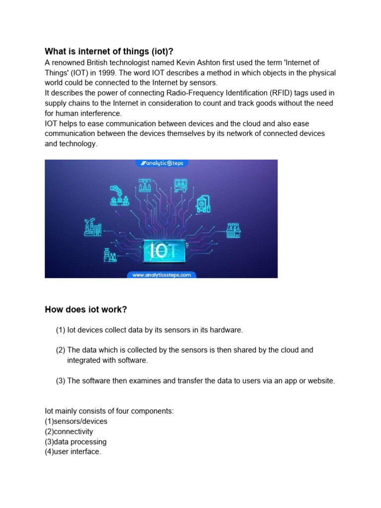 Article On Internet of Things Iot by Somya Saxena Oct 2023 | PDF | Internet Of Things | Computing