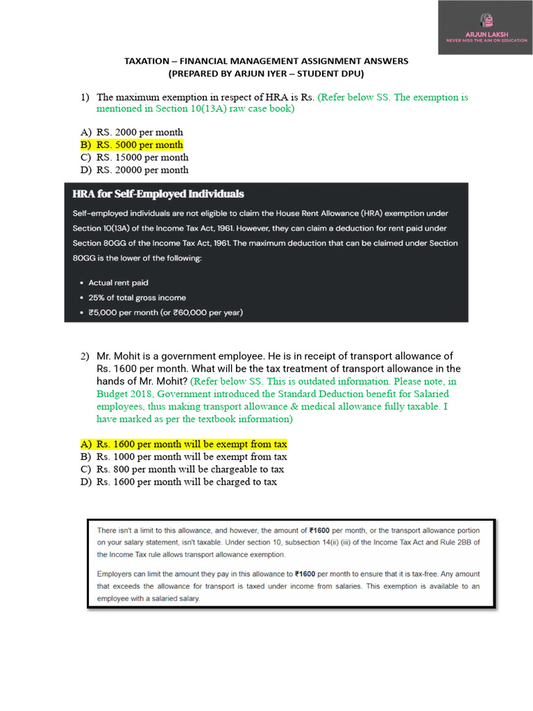 TAXATION INTERNAL ASSIGNMENTS | PDF | Taxes | Capital Gains Tax