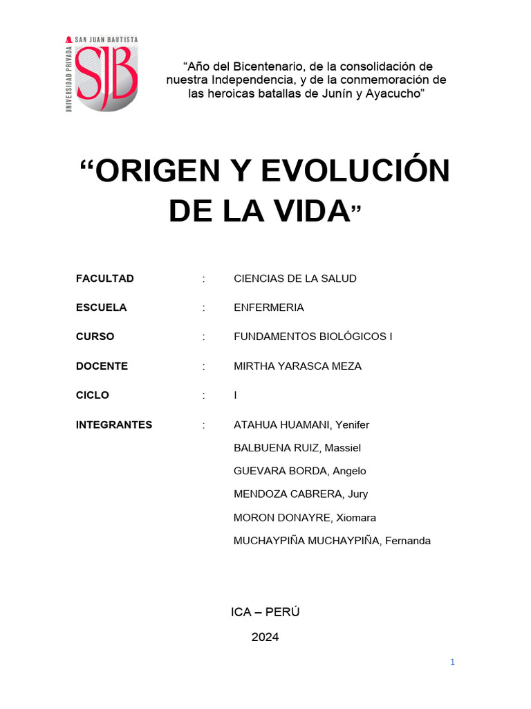 Lrpd N°01 Origen Y Evolucion De La Vida Copia Descargar Gratis Pdf Evolución Seleccion