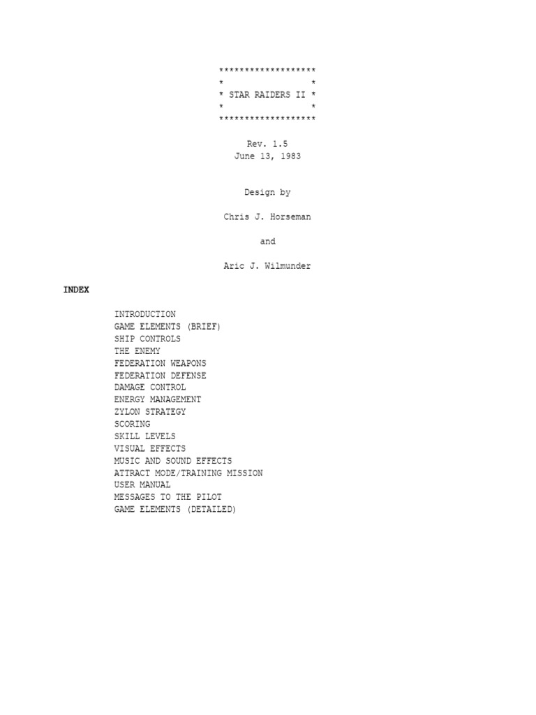 Star Raiders IIDesign Document | PDF | Missile | Planets