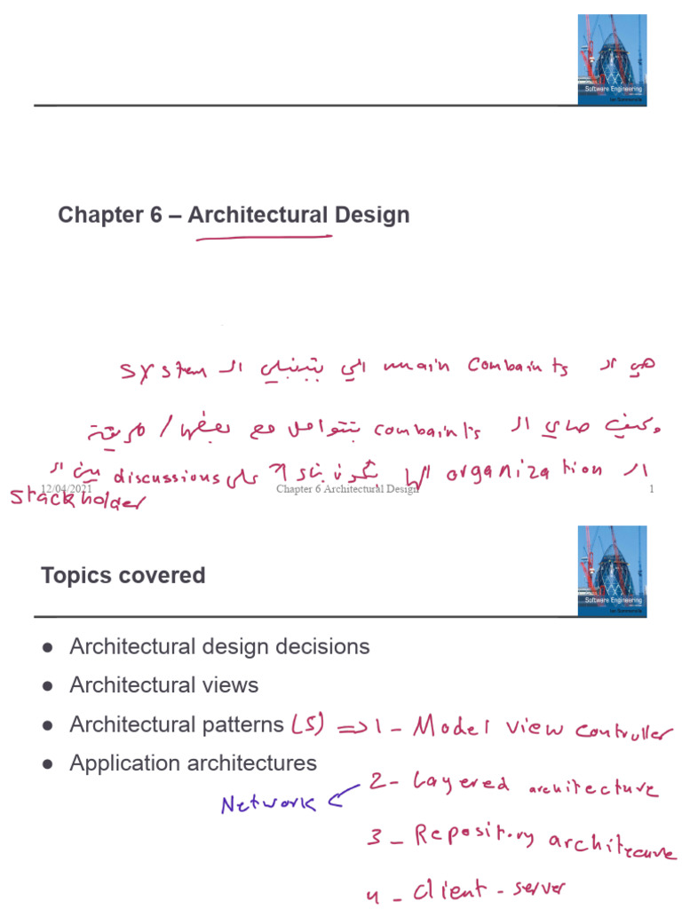 Ch6 Architectural Design (Notes) | PDF | Model–View–Controller | System