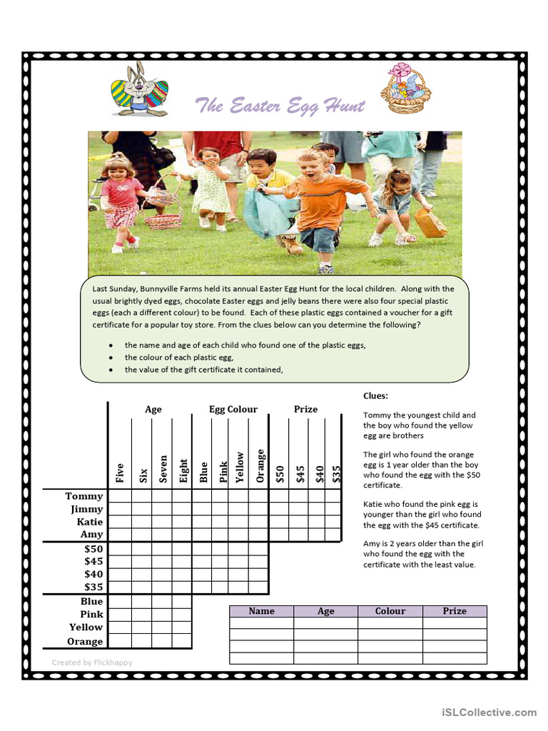 Easter Egg Hunt Results and Clues | PDF | Easter Egg