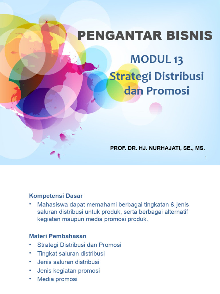 Modul 13 Strategi Distribusi Dan Promosi | PDF