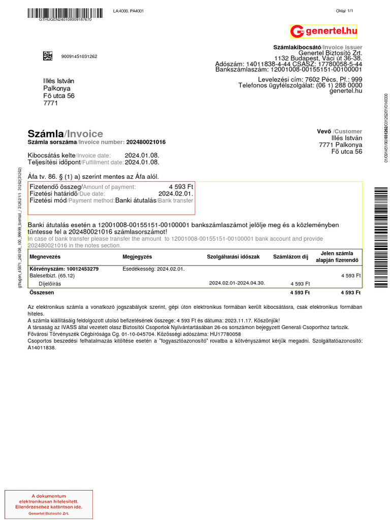 invoice: Számla | PDF