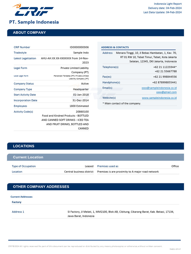 PT Sample Indonesia 2024 Indonesia Regional Light Report | PDF | Drink ...