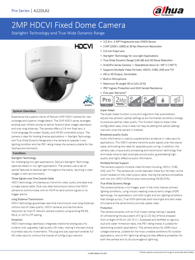Datasheet_A22DL62_Final | PDF | Camera | Video