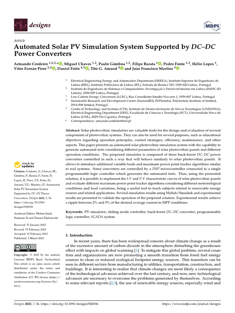 Automated Solar PV Simulation System Supported by | Download Free PDF ...