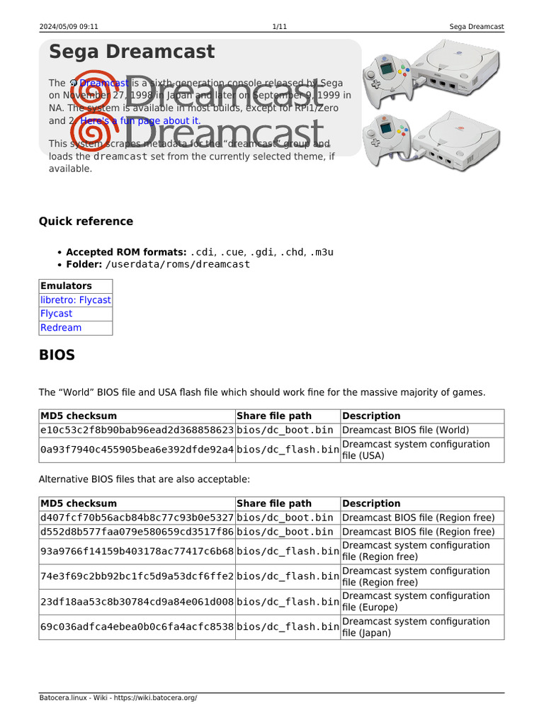 Dreamcast BIOS and Emulator Setup Guide | PDF | Display Resolution ...