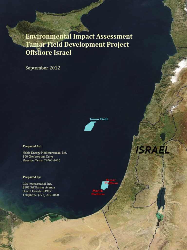 Tamar Field Project EIA | PDF | Mediterranean Sea | Sea