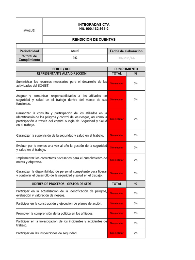 SGSST-F-11 Formato Rendicion de Cuentas | PDF | Auditoría | Valores
