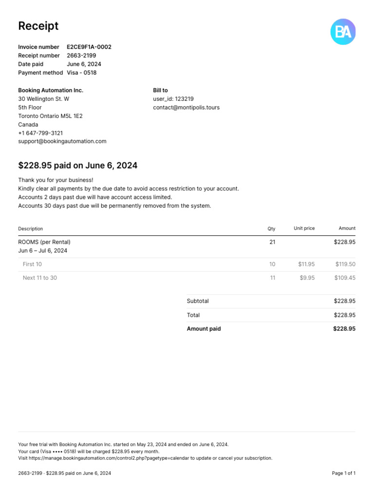 MoveIt Receipt - June 2024 Payment | PDF