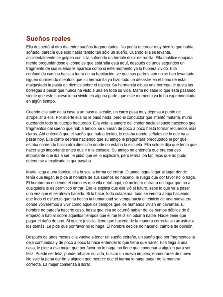 Sueños Reales | Descargar gratis PDF | Sueño