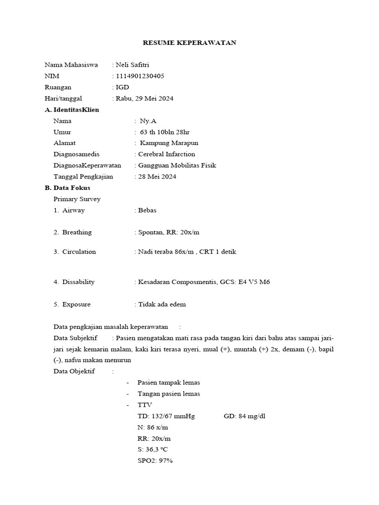 Resume Minggu Pertama Igd | PDF