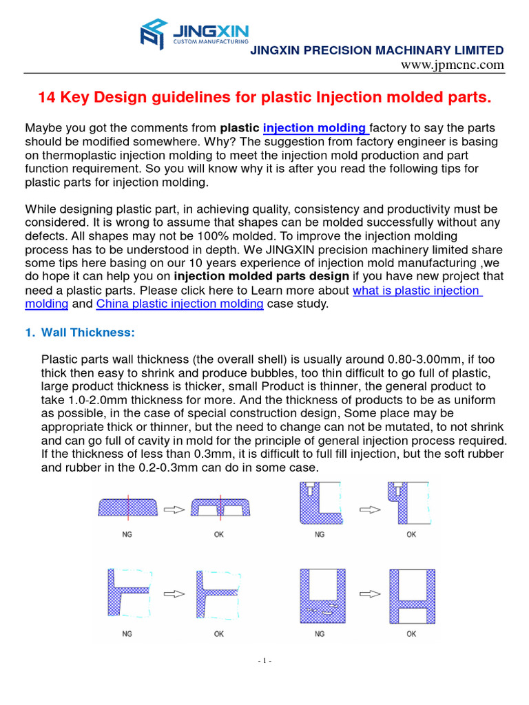 Injection Mold Design Guidelines | PDF | Thermoplastic | Screw