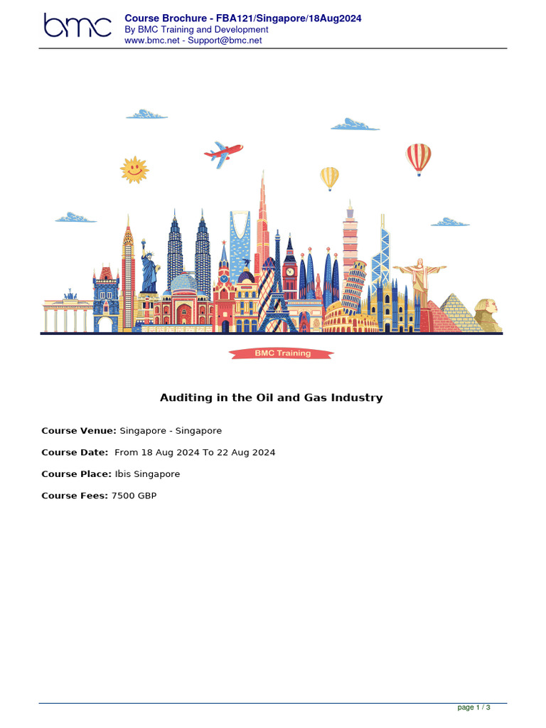 Auditing in The Oil and Gas Industry Singapore Aug 2024 | Download Free ...